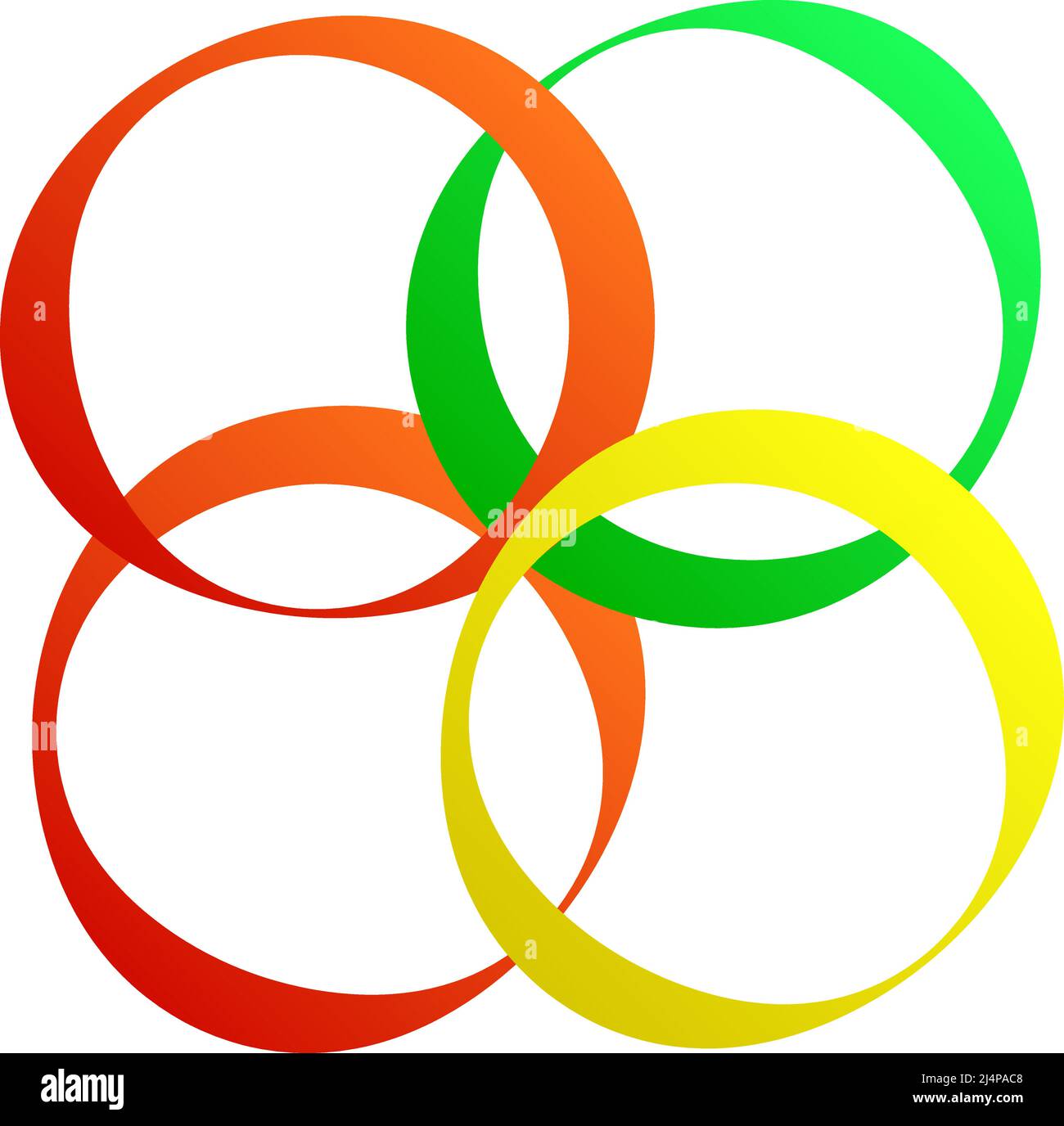 Interlocking, interlace circles circular geometric icon, logo. Stock ...