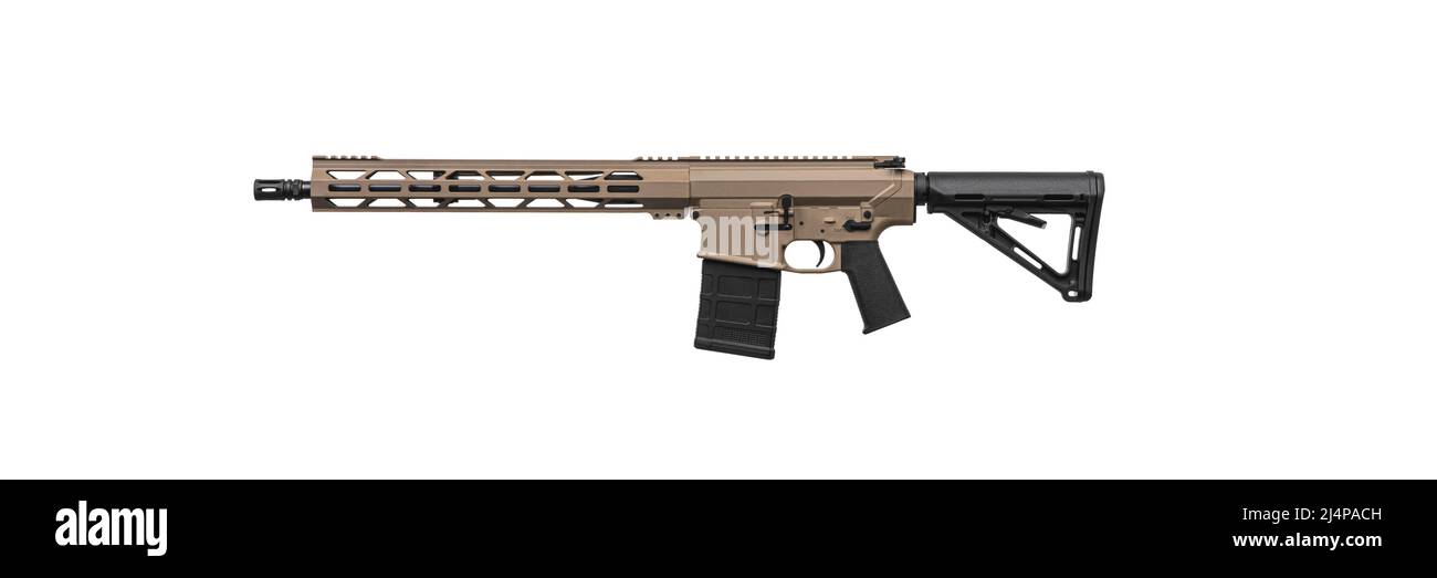 Modern automatic coyote color rifle. Weapons for police, special forces ...