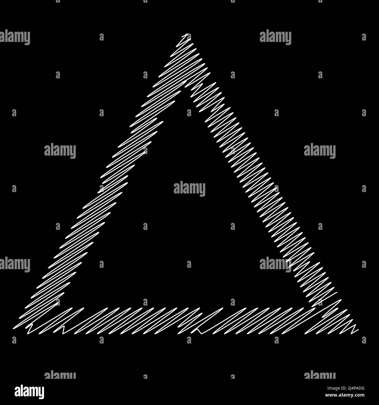 Triangle freehand drawing, handdrawn scribble, doodle, sketch shape ...