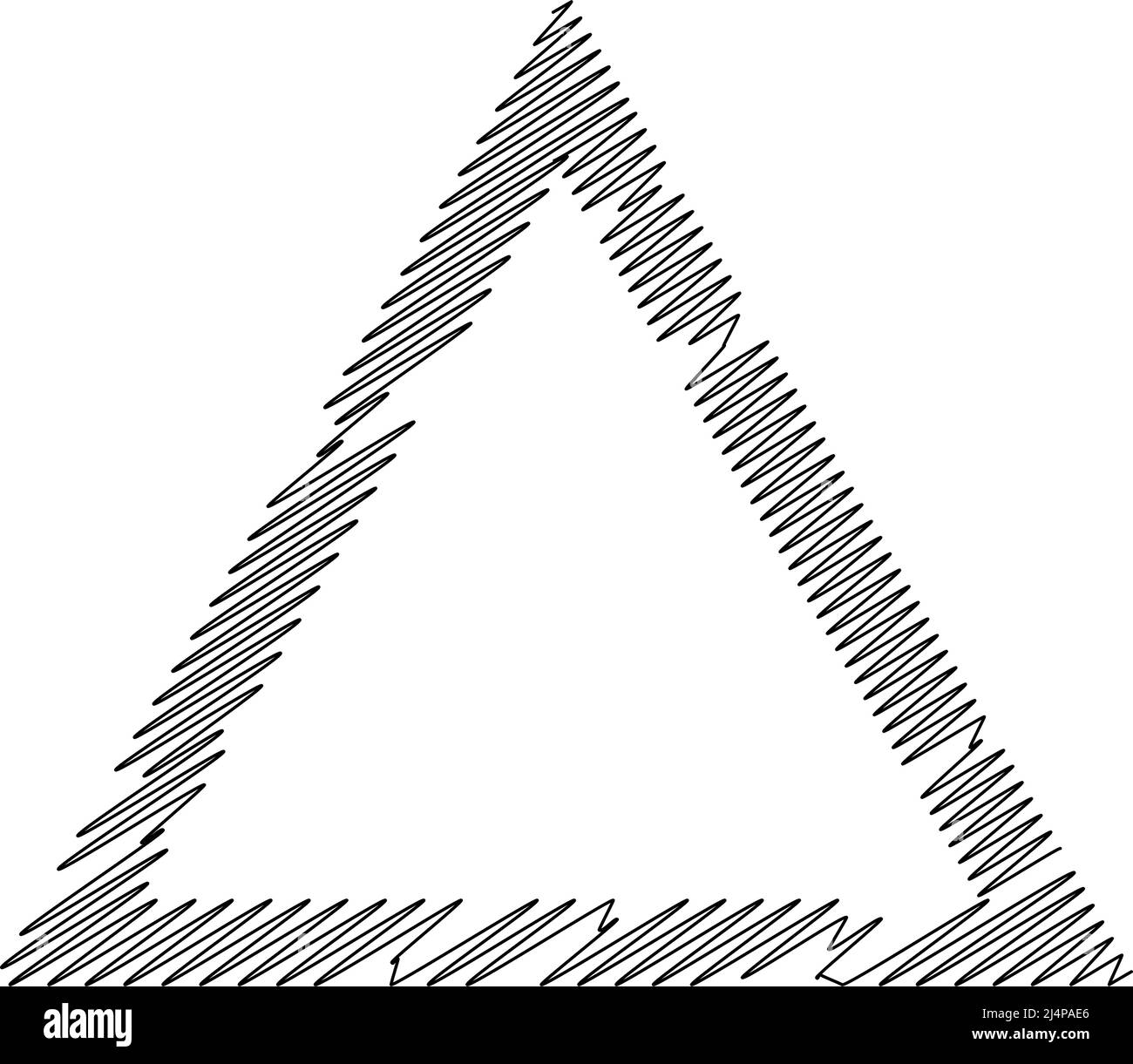 Triangle freehand drawing, handdrawn scribble, doodle, sketch shape ...