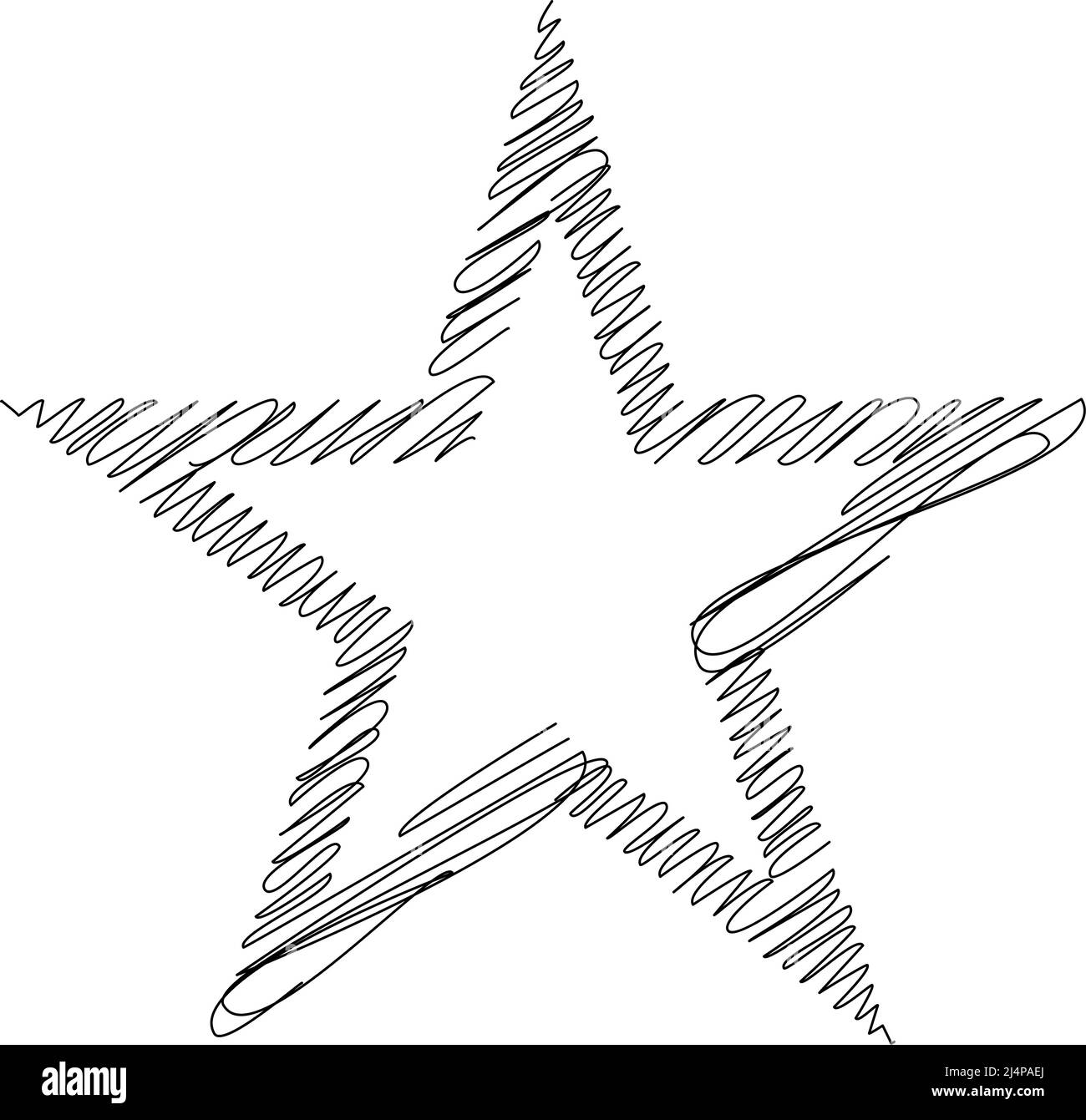 Star freehand drawing, handdrawn scribble, doodle, sketch shape. Stock ...