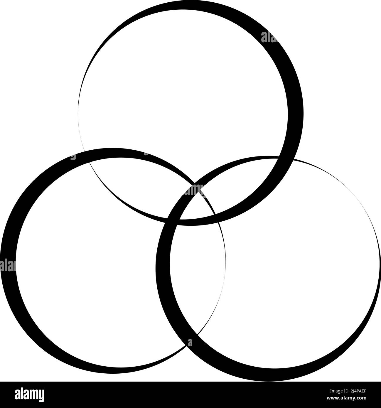 Interlocking, interlace circles circular geometric icon, logo. Stock ...