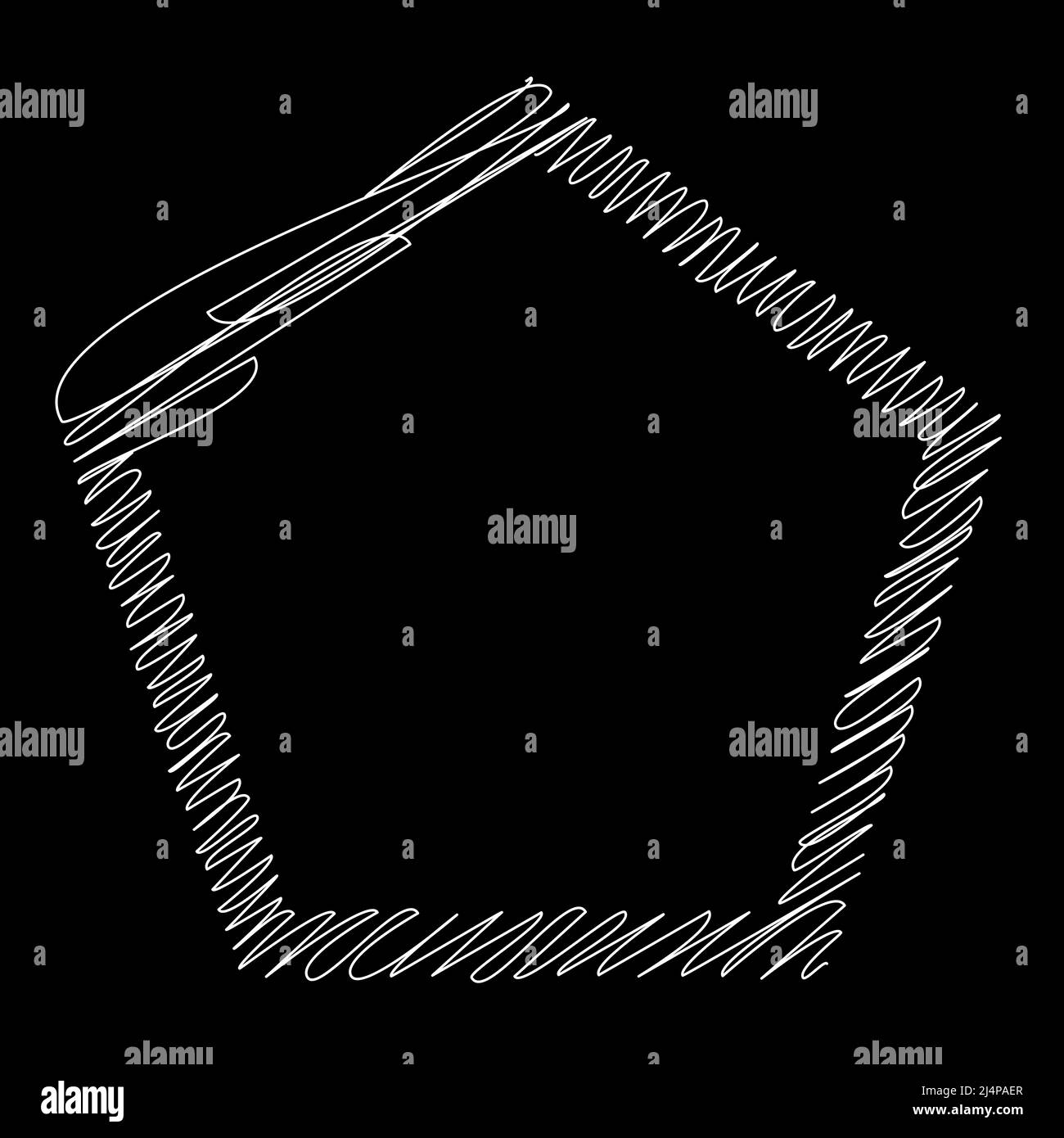 Octagon freehand drawing, handdrawn polygon scribble, doodle, sketch ...