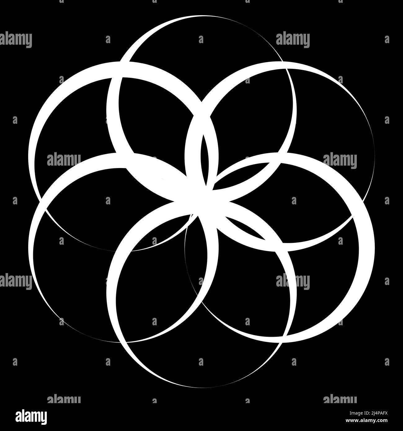 Interlocking, interlace circles circular geometric icon, logo. Stock ...