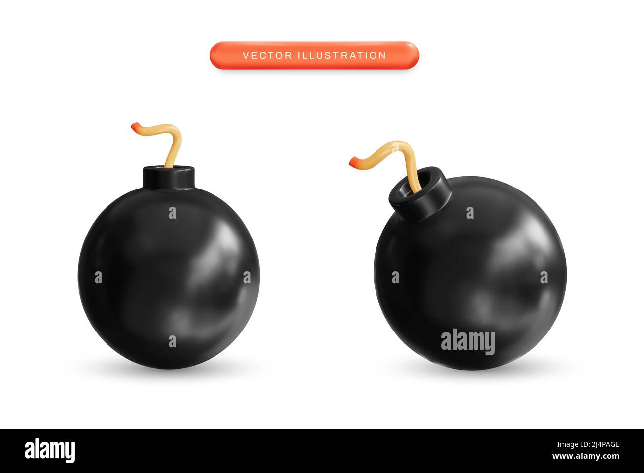 Realistic 3d round bomb vector illustration Stock Vector Image & Art ...