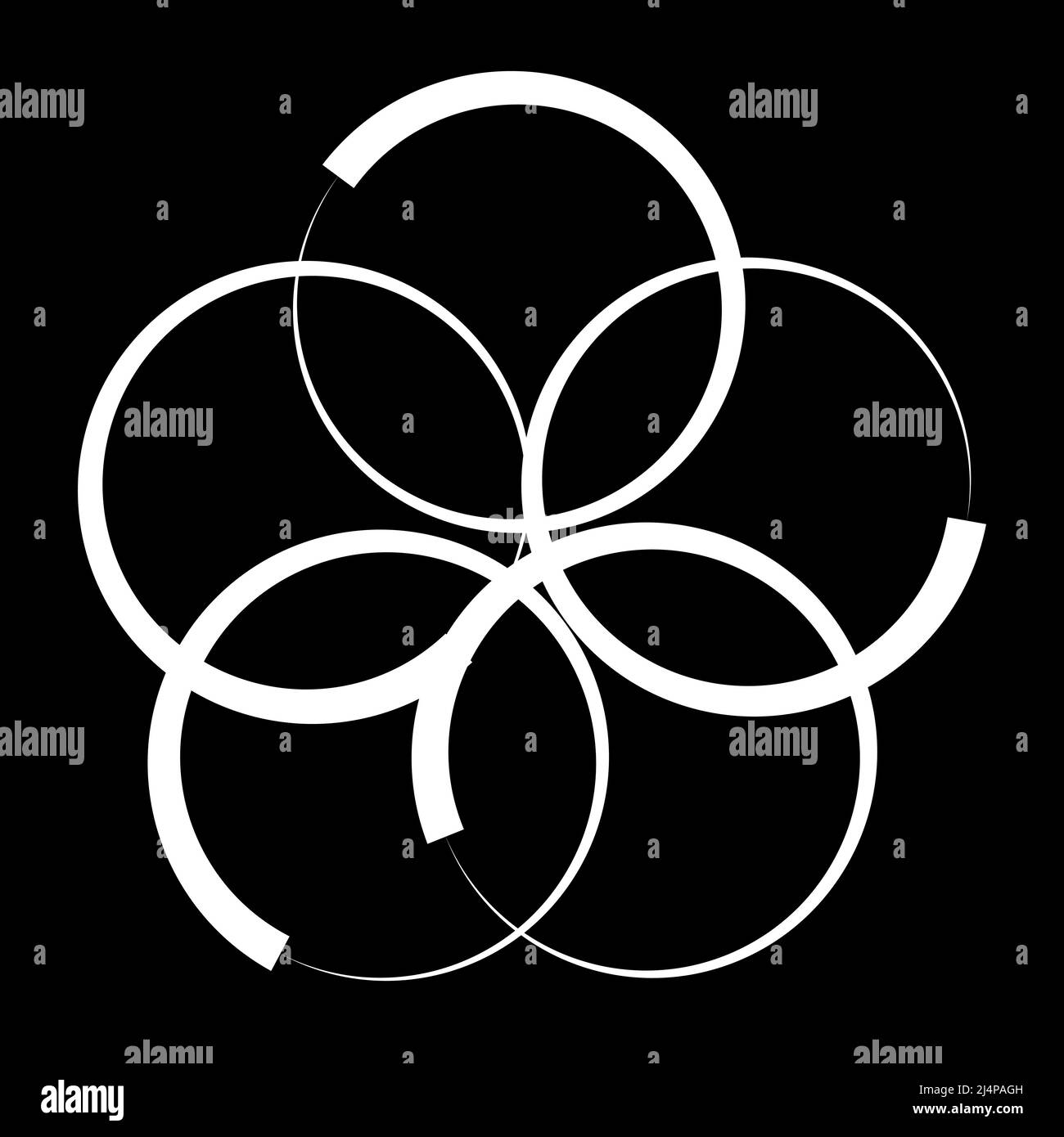 Interlocking, interlace circles circular geometric icon, logo. Stock ...