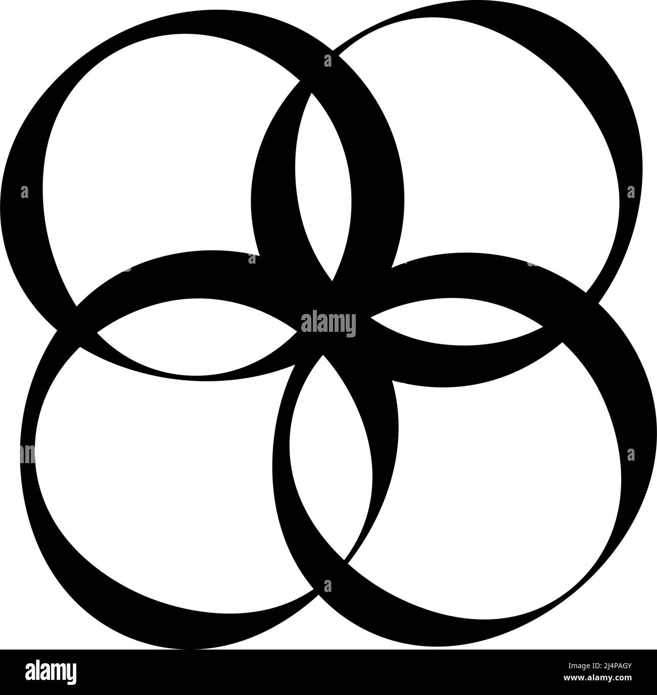 Interlocking, interlace circles circular geometric icon, logo. Stock ...