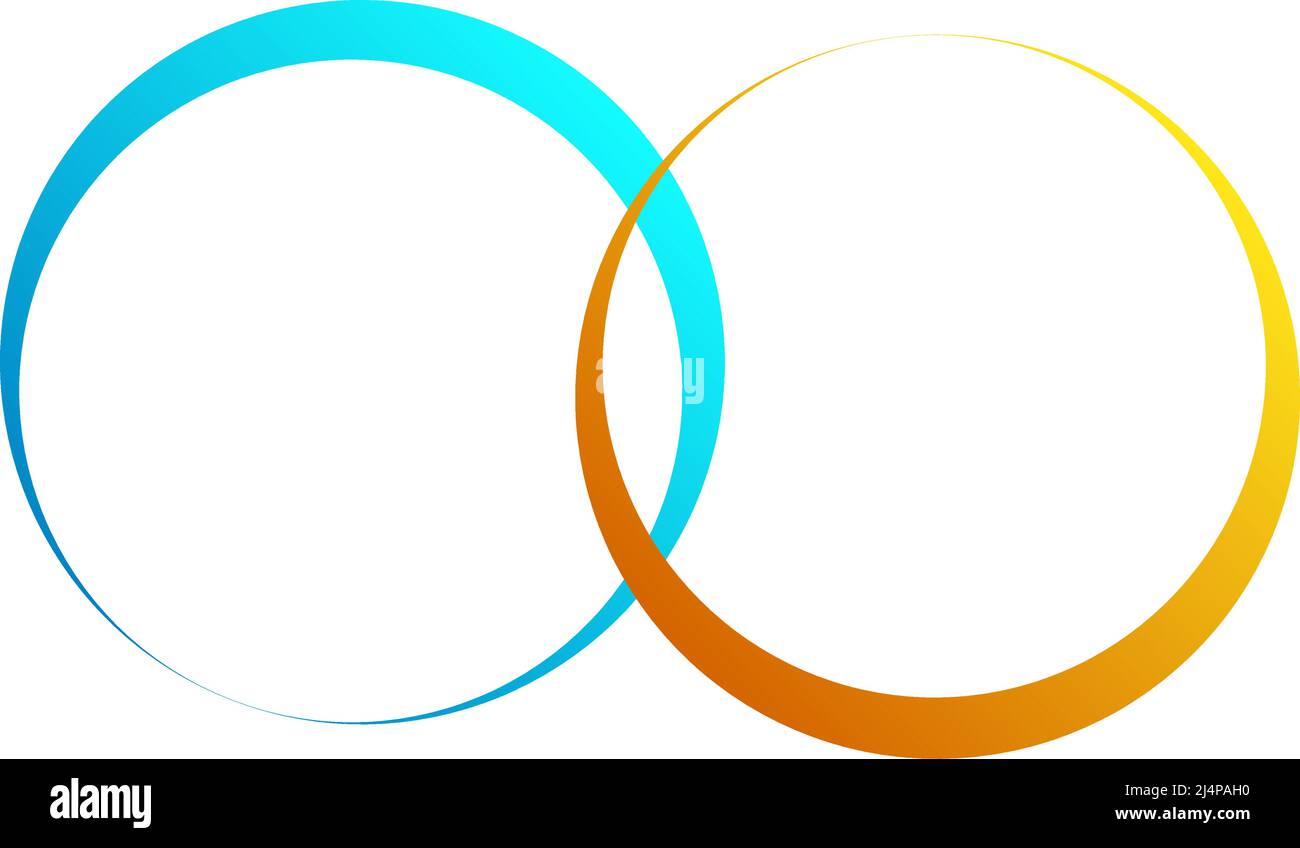 Interlocking, interlace circles circular geometric icon, logo. Stock ...