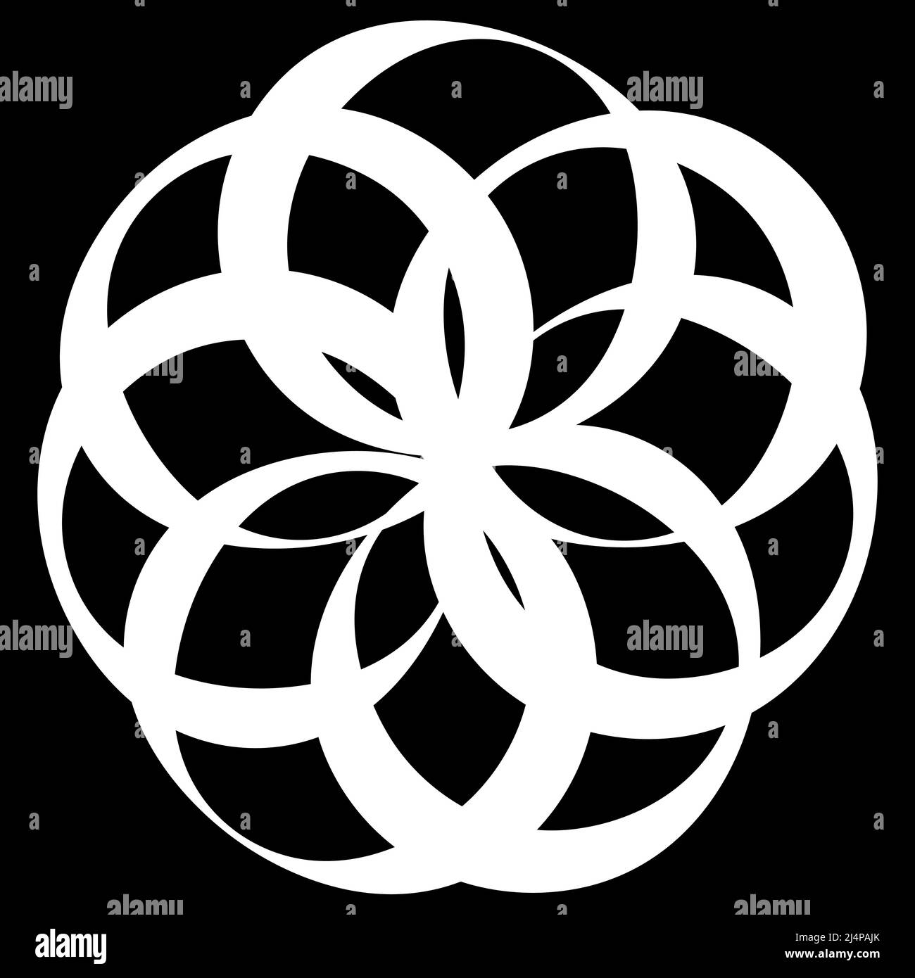 Interlocking, interlace circles circular geometric icon, logo. Stock ...