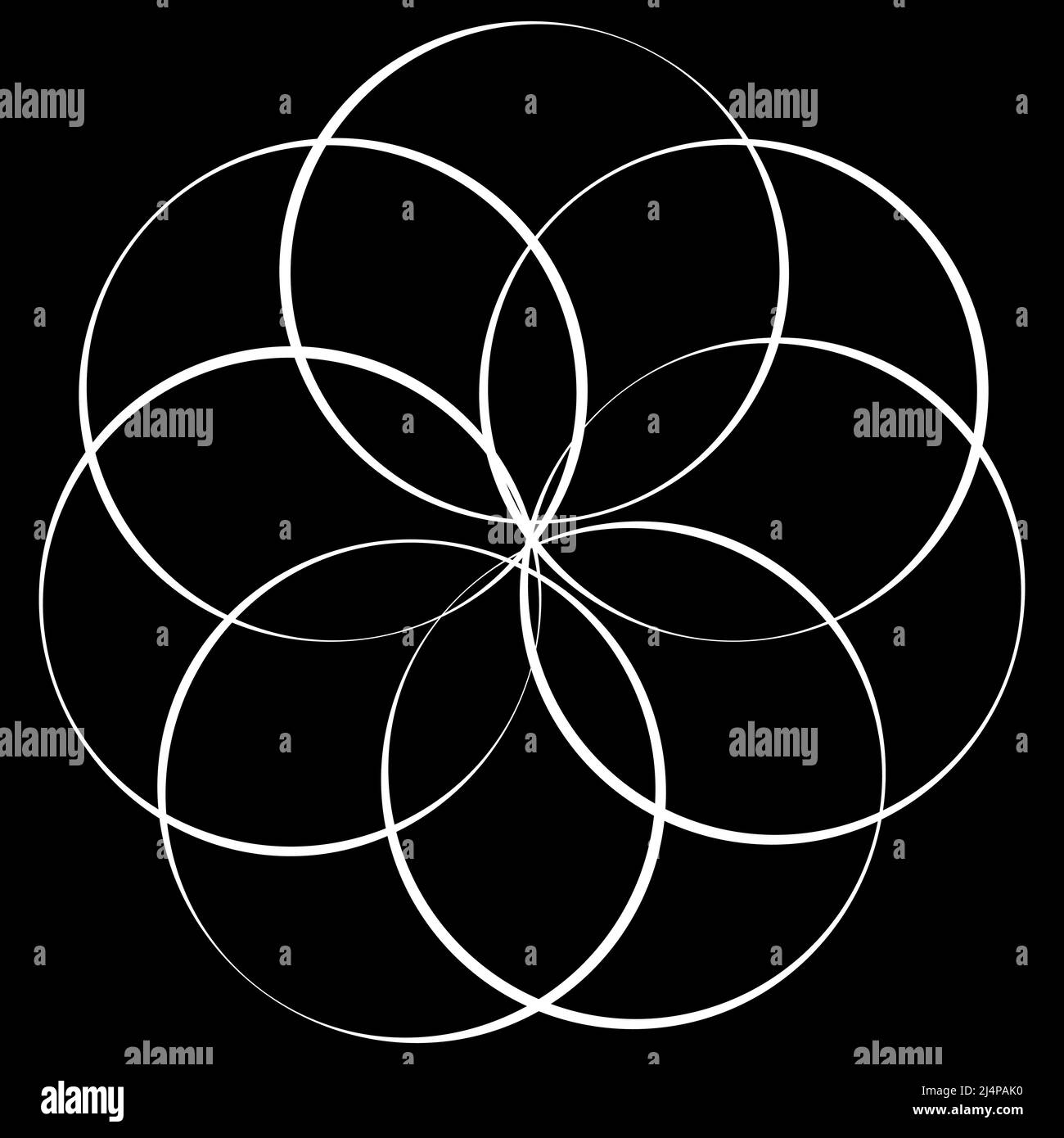 Interlocking, interlace circles circular geometric icon, logo. Stock ...