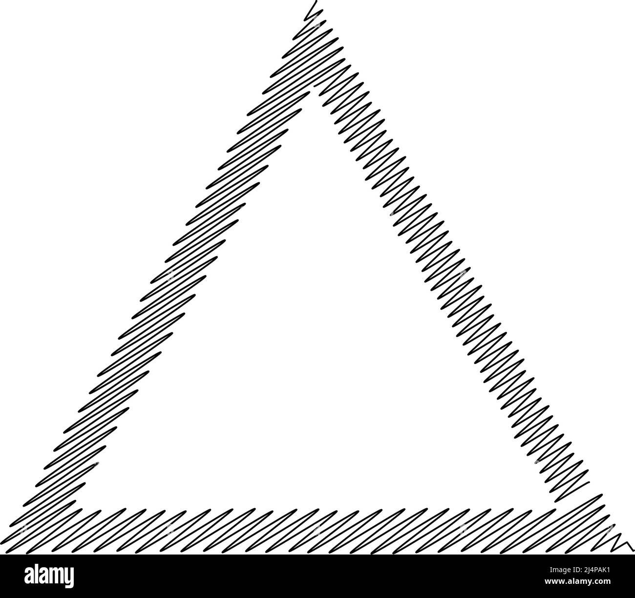Triangle freehand drawing, handdrawn scribble, doodle, sketch shape ...