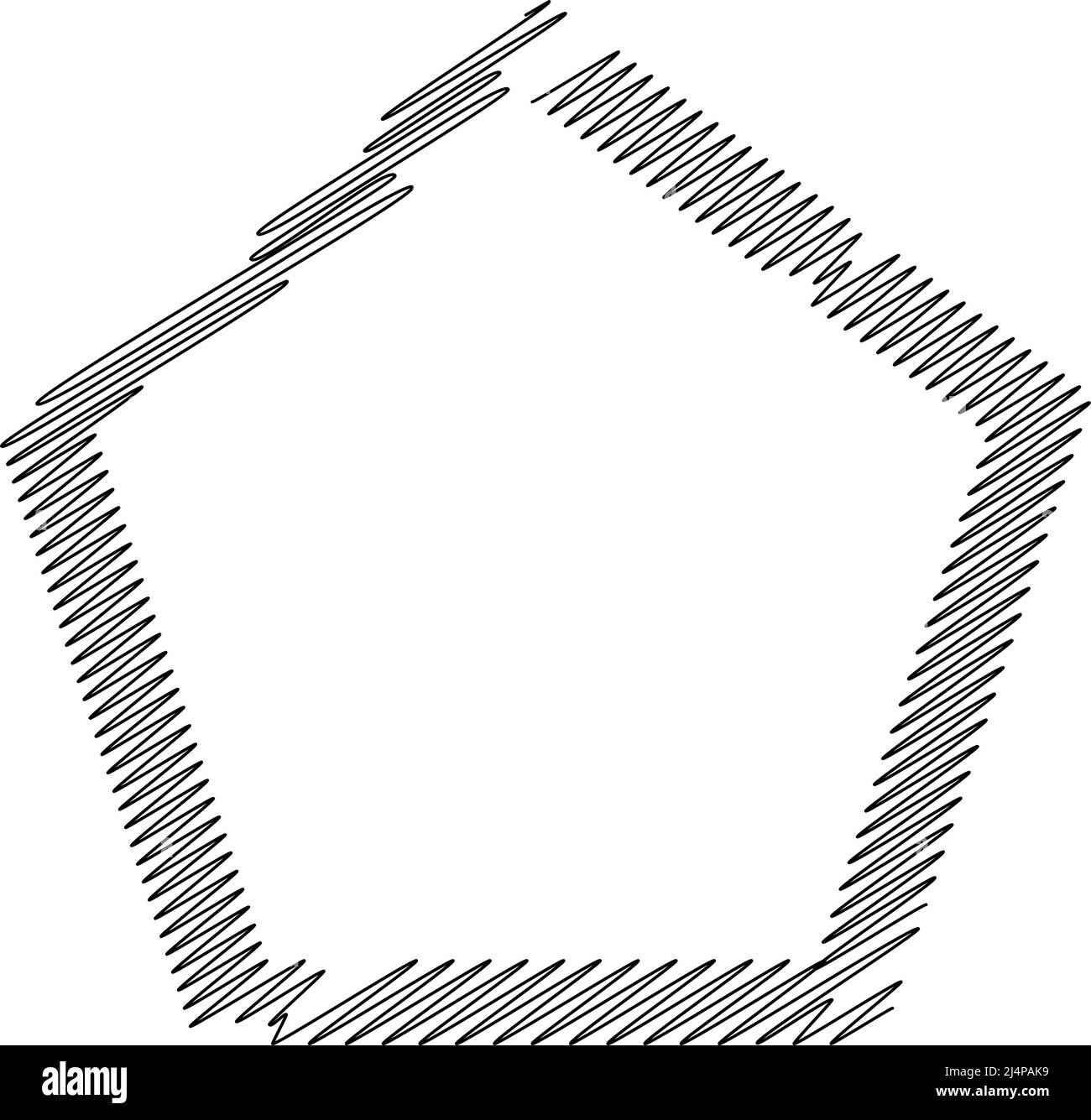 Octagon freehand drawing, handdrawn polygon scribble, doodle, sketch ...