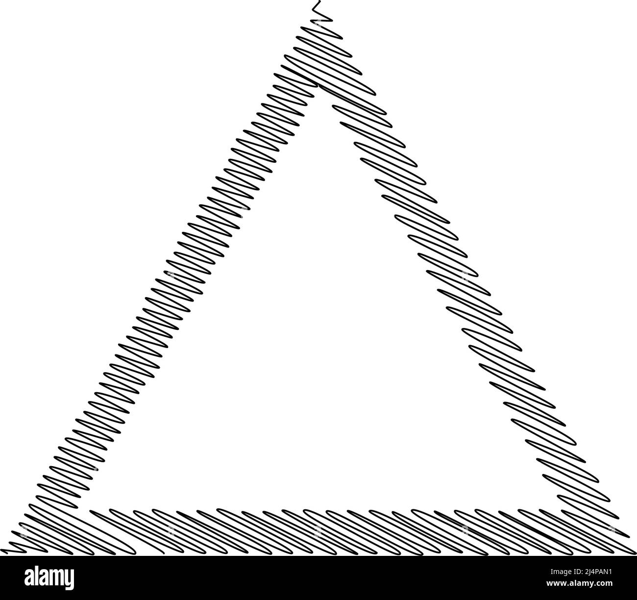 Triangle freehand drawing, handdrawn scribble, doodle, sketch shape ...