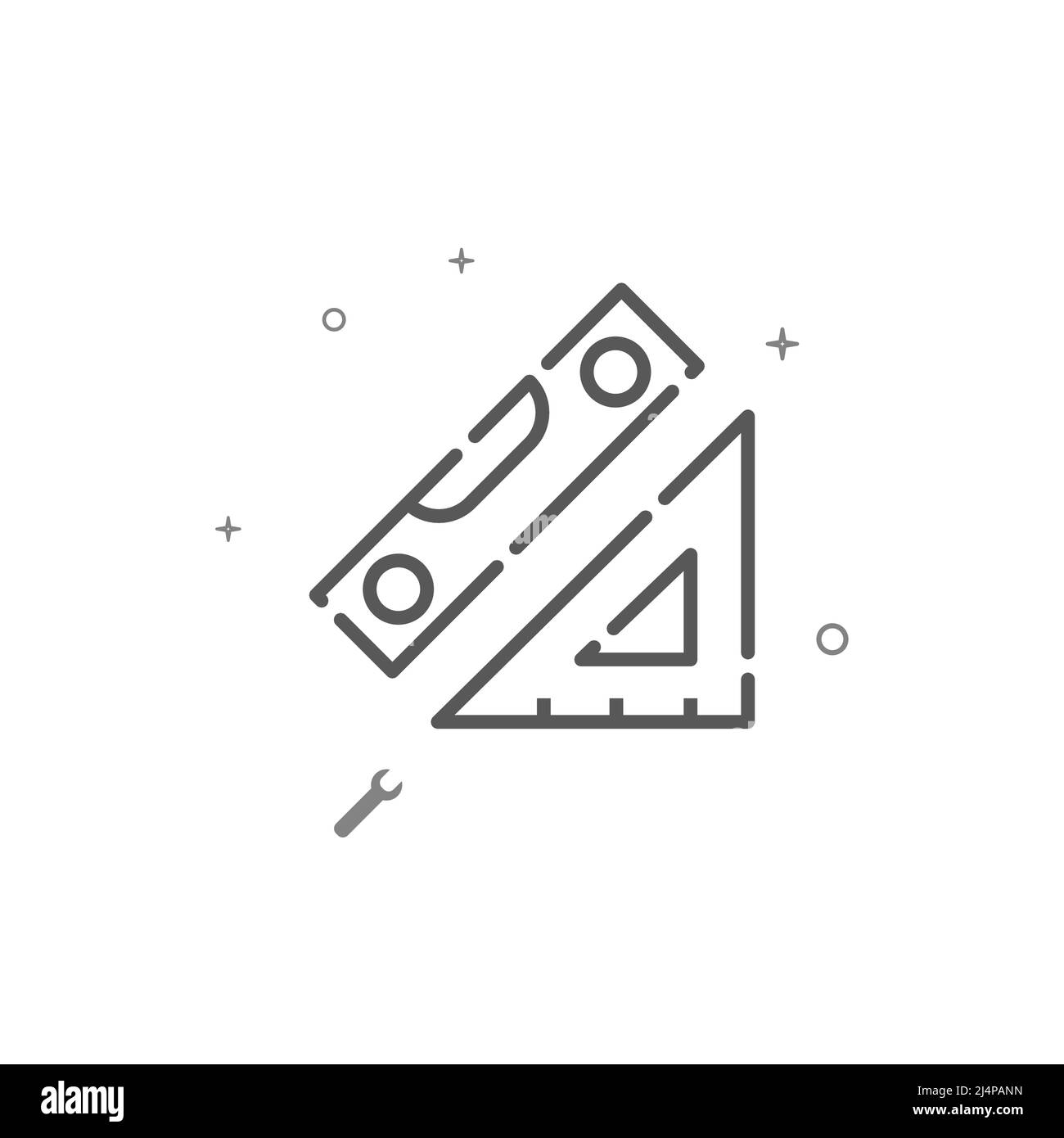 Repair design simple vector line icon. Level and square. Repair and ...