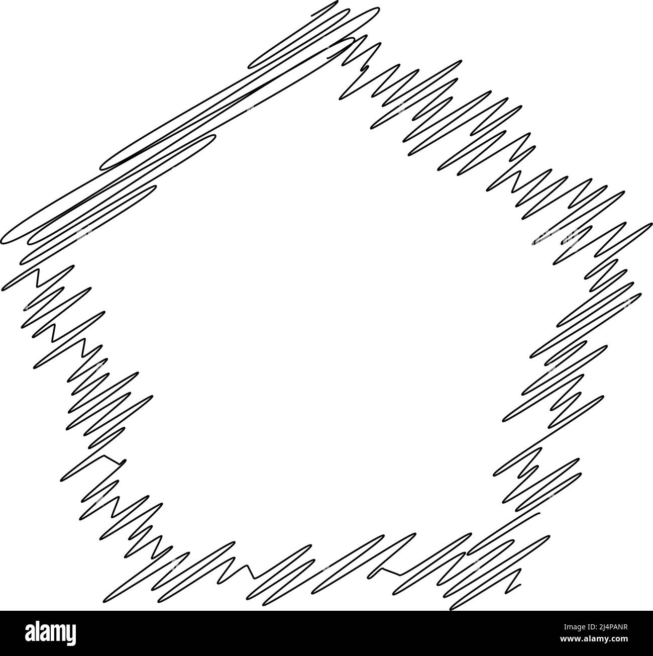 Octagon freehand drawing, handdrawn polygon scribble, doodle, sketch ...