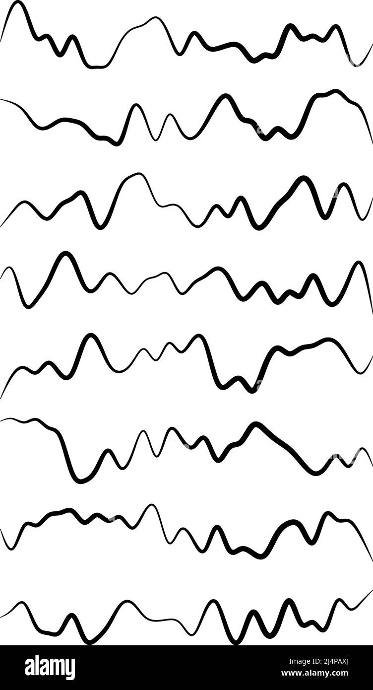 Wavy, waving lines. Wave effect stripes. Zigzag, criss cross streaks ...