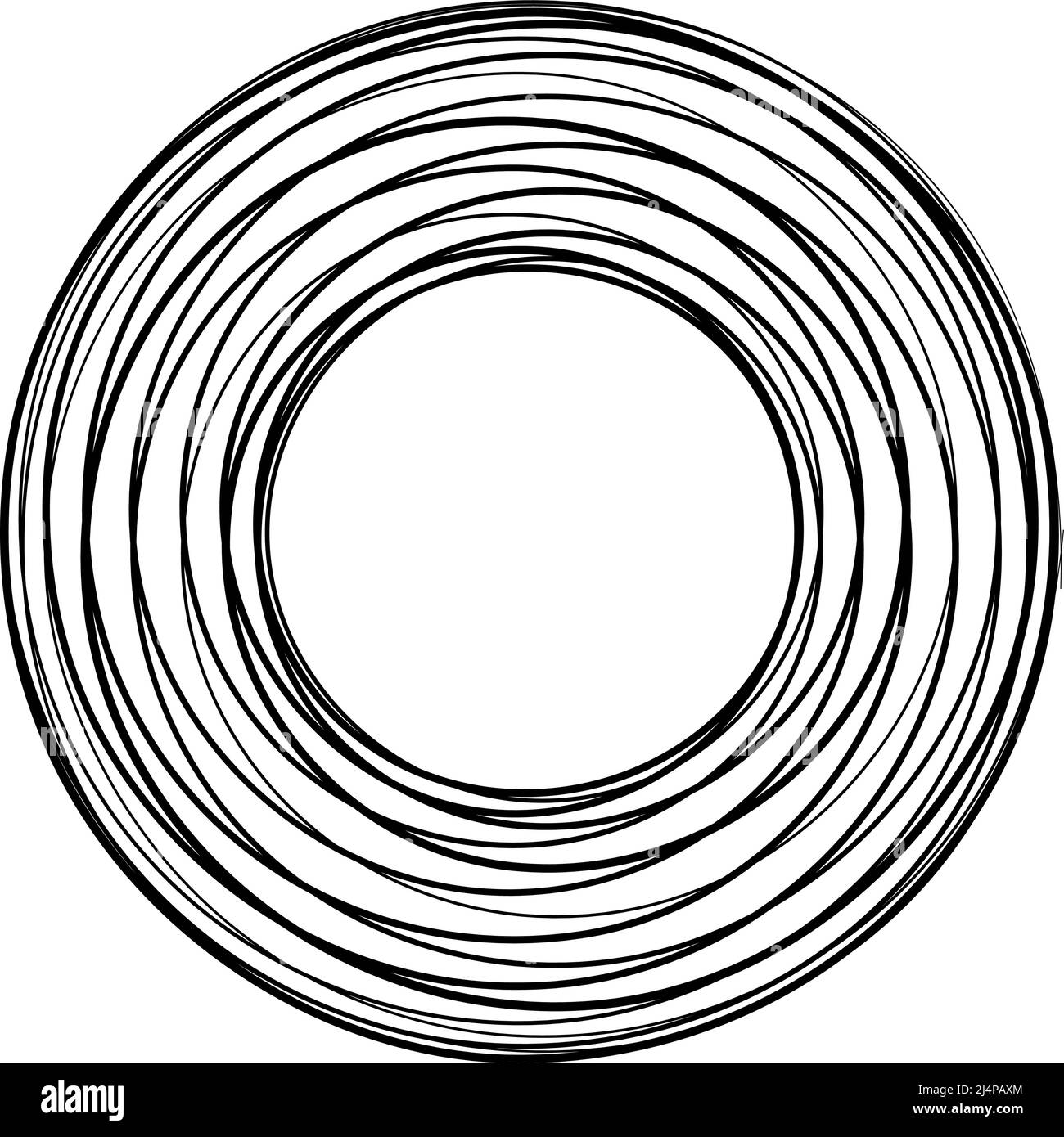 Random concentric circles. Circular abstract geometric icon, symbol ...