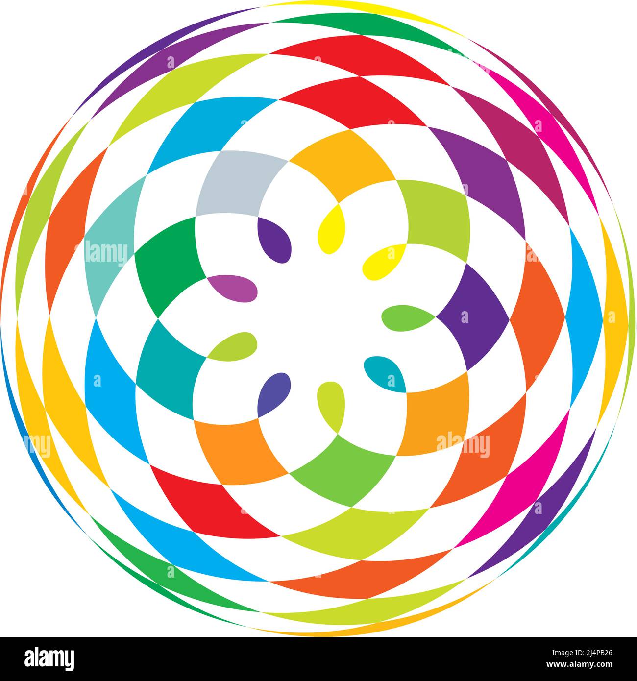 Random concentric circles. Circular abstract geometric icon, symbol ...