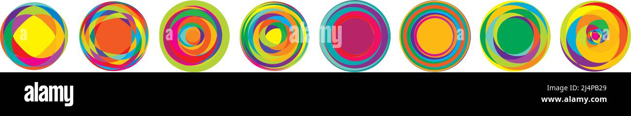 Random concentric circles. Circular abstract geometric icon, symbol ...