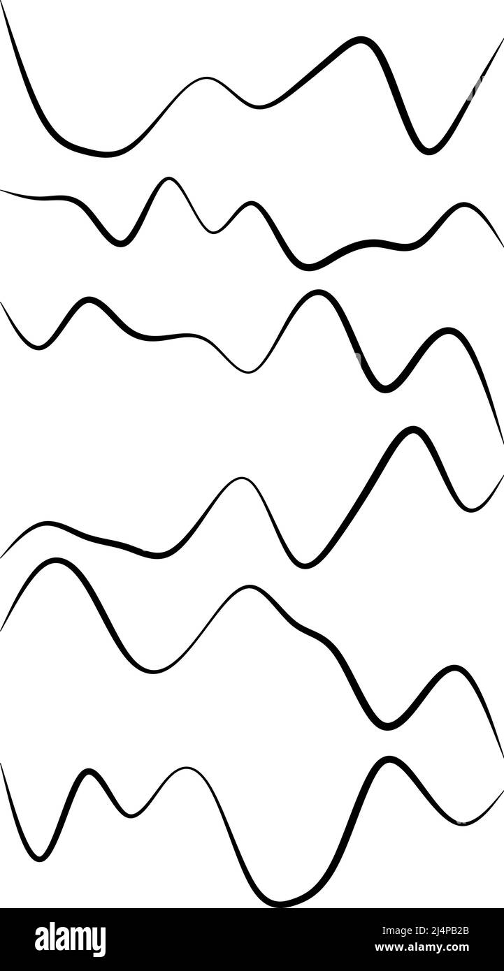 Wavy, waving lines. Wave effect stripes. Zigzag, criss cross streaks ...