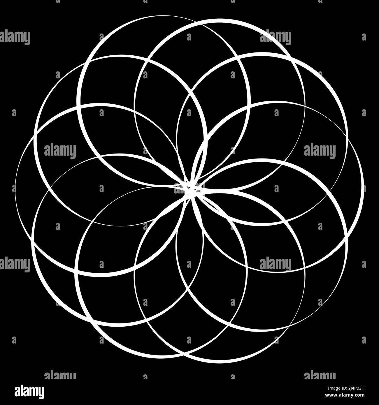 Interlocking, interlace circles circular geometric icon, logo. Stock ...