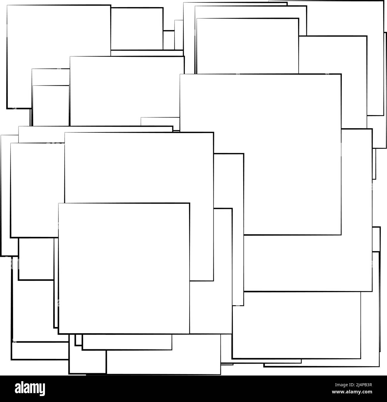 Random Rectangles Structure Vector Composition Pattern Stock Vector