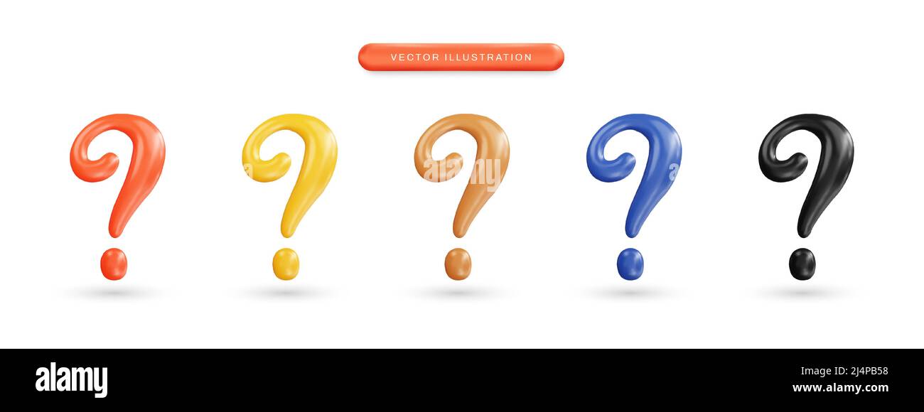 Realistic 3d question mark vector illustration Stock Vector Image & Art ...