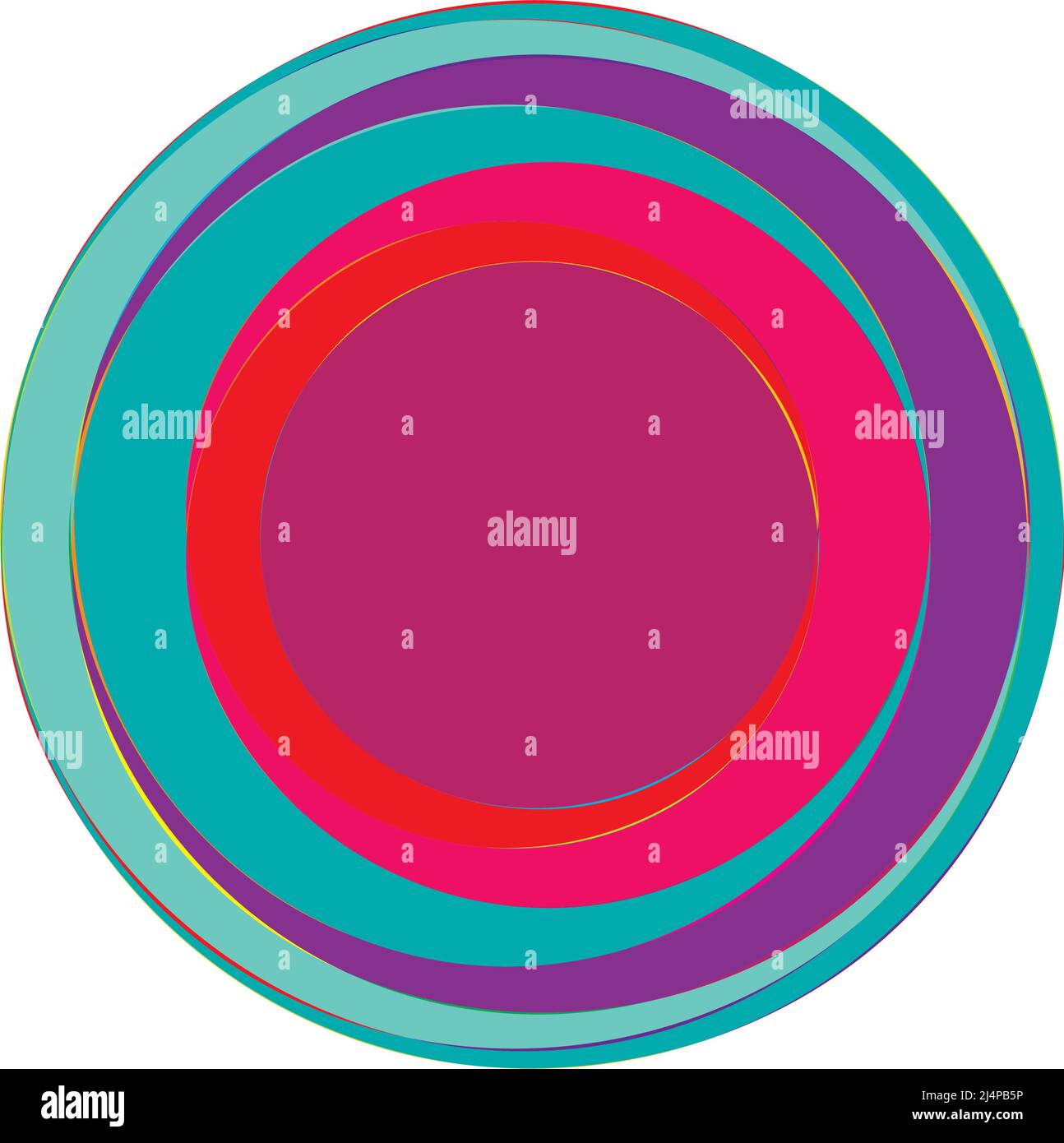 Random concentric circles. Circular abstract geometric icon, symbol. Volute, helix, spiral ...