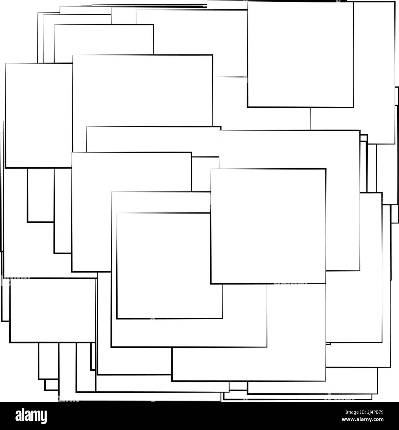 Random Rectangles Structure Vector Composition Pattern Stock Vector