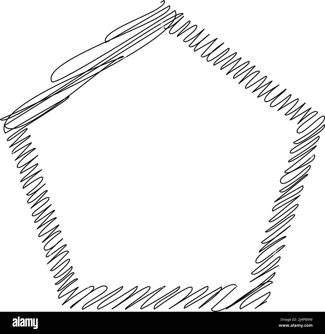Octagon freehand drawing, handdrawn polygon scribble, doodle, sketch ...