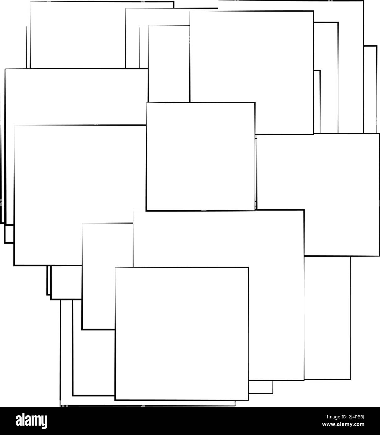 Random Rectangles Structure Vector Composition Pattern Stock Vector