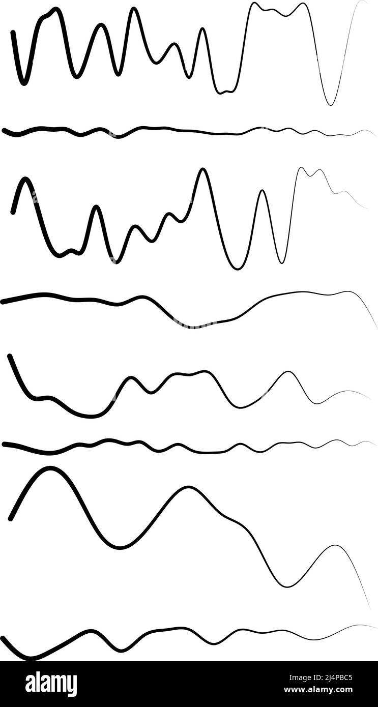 Wavy, waving lines. Wave effect stripes. Zigzag, criss cross streaks ...