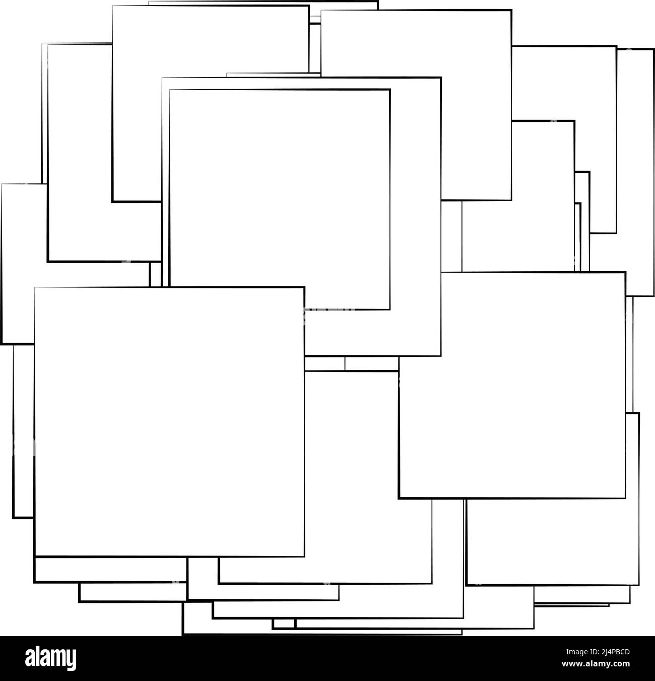 Random Rectangles Structure Vector Composition Pattern Stock Vector