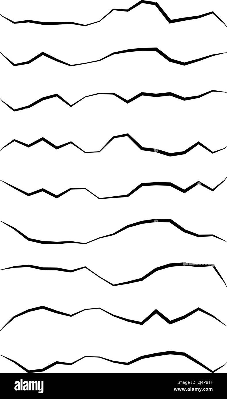 Wavy, waving lines. Wave effect stripes. Zigzag, criss cross streaks ...