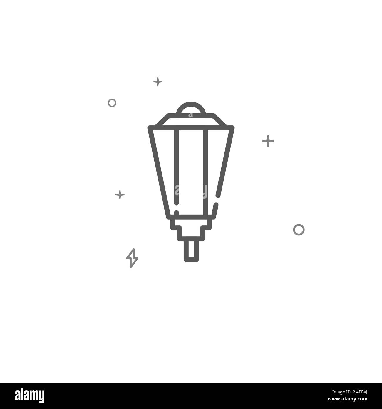 Street light simple vector line icon. Lamp symbol, pictogram, sign ...