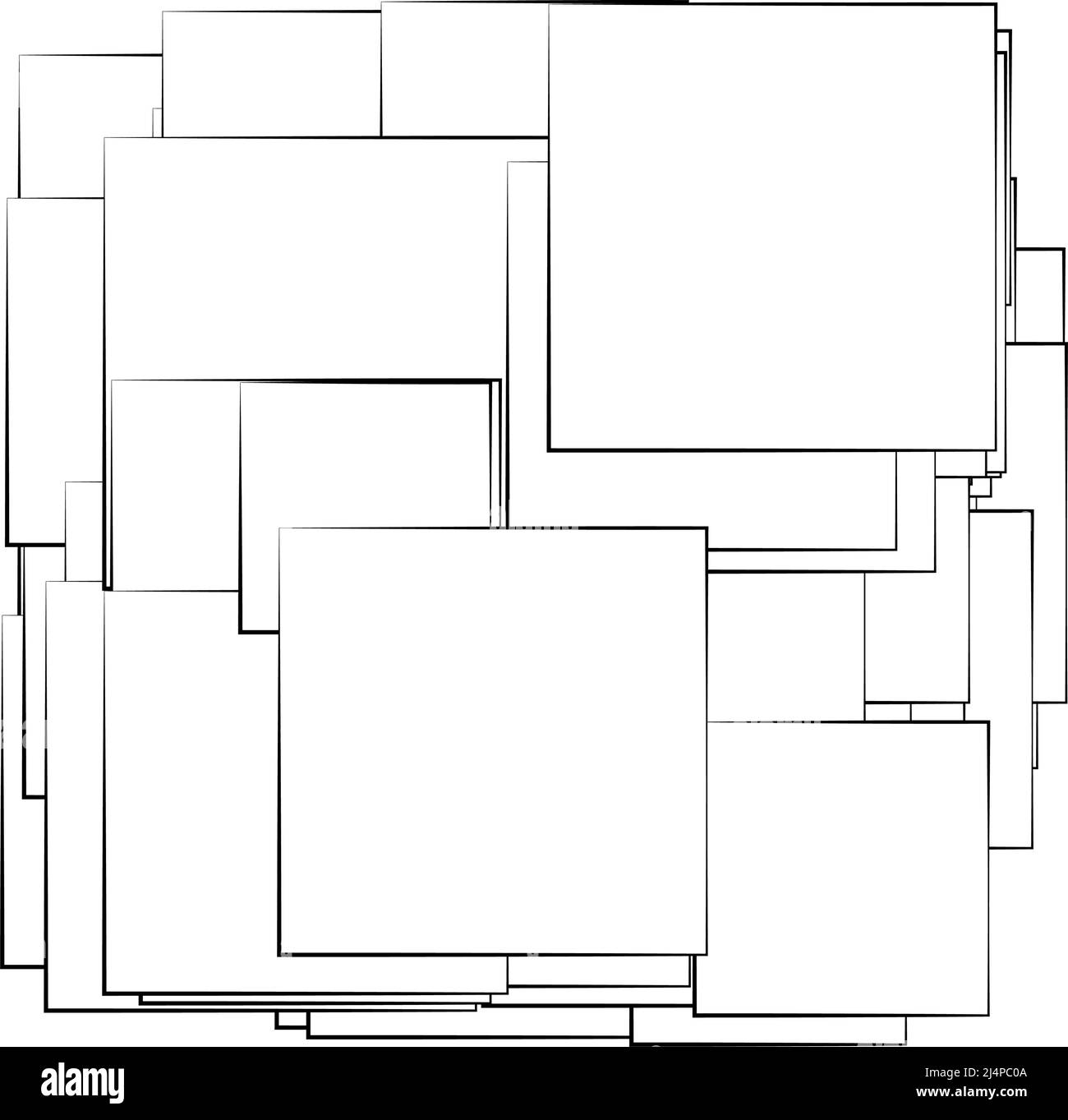 Random Rectangles Structure Vector Composition Pattern Stock Vector Illustration Clip Art