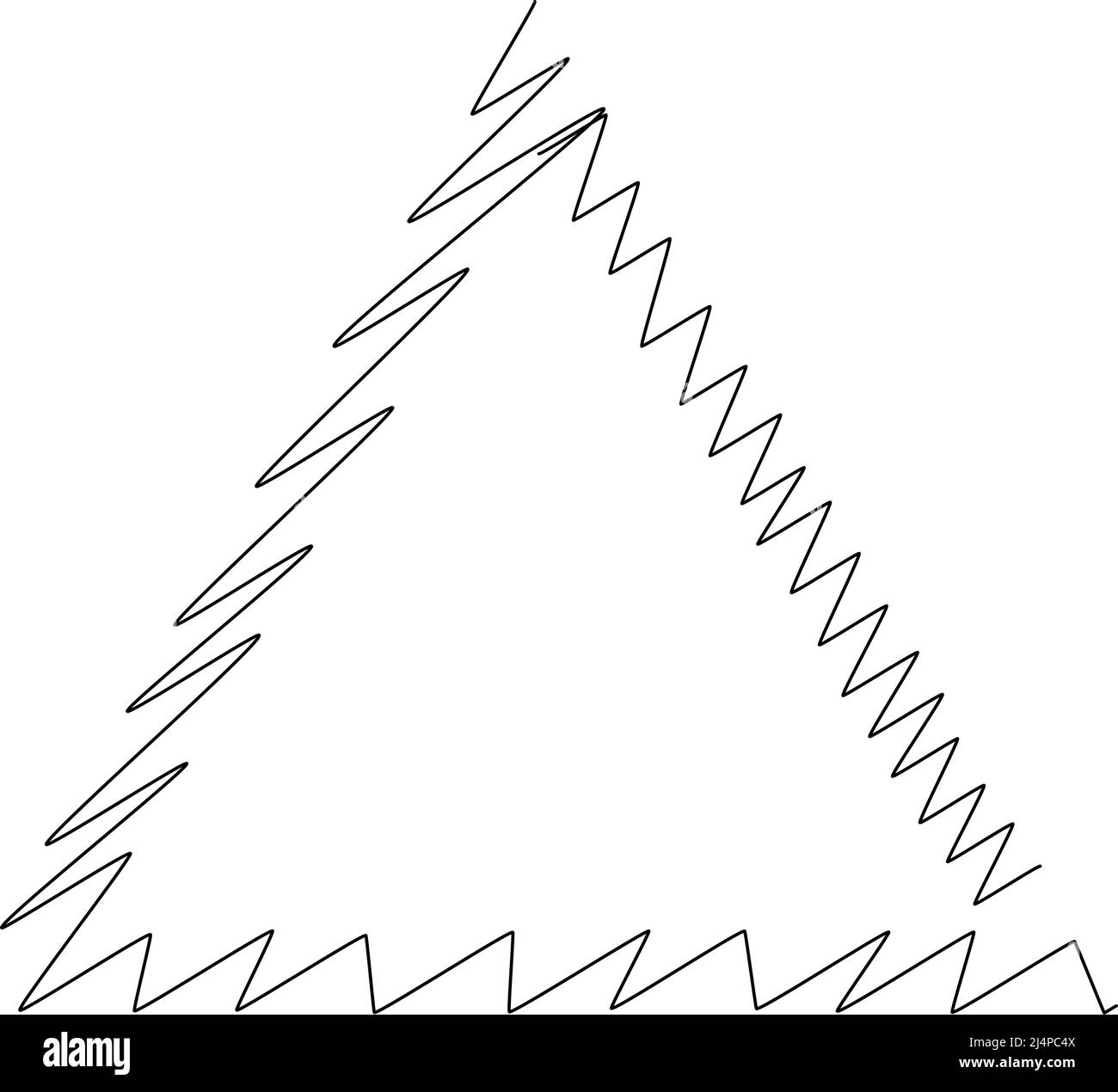 Triangle freehand drawing, handdrawn scribble, doodle, sketch shape ...