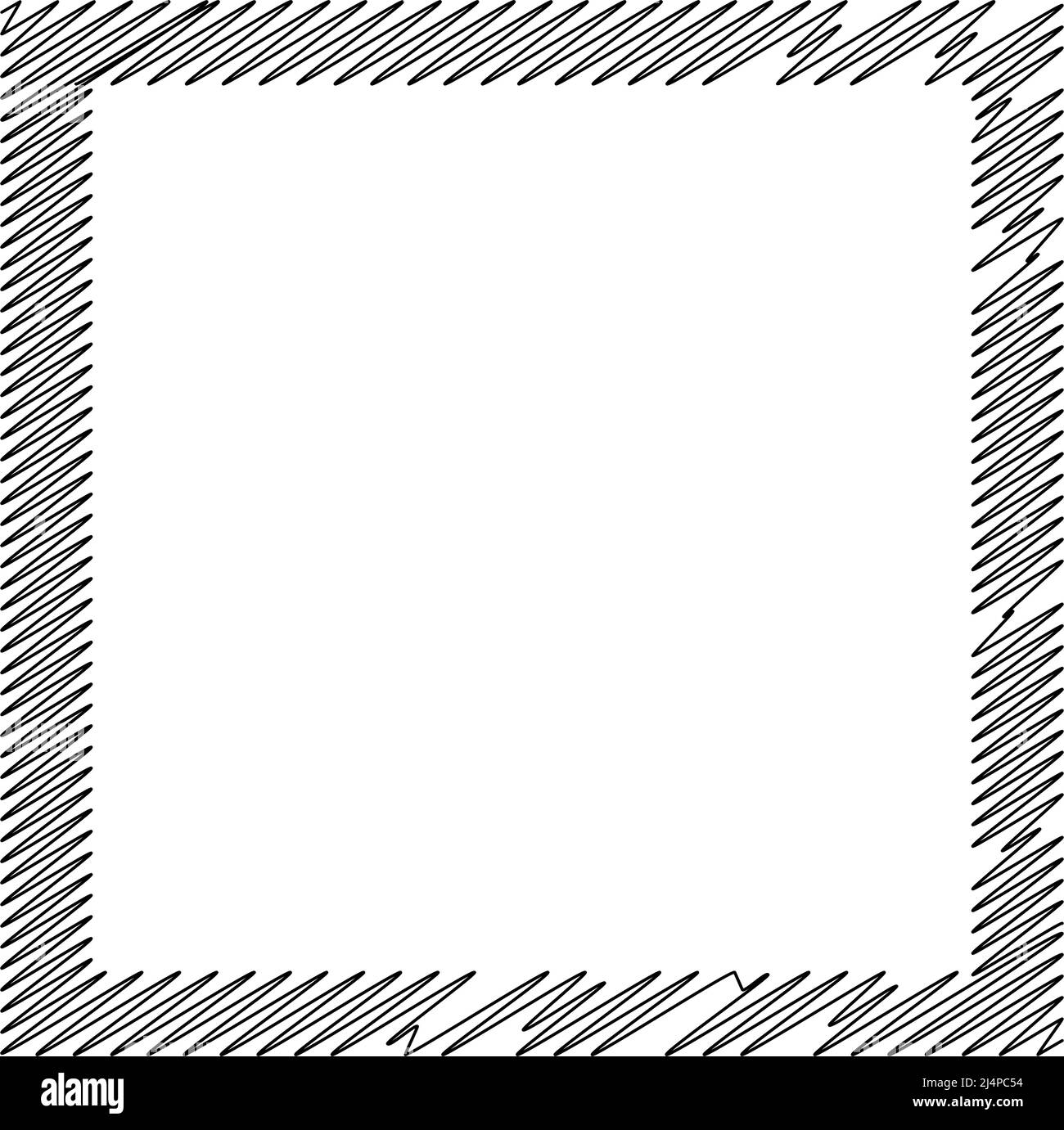 Square freehand drawing, handdrawn scribble, doodle, sketch shape ...