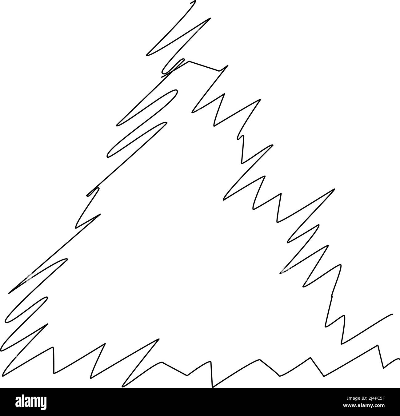 Triangle freehand drawing, handdrawn scribble, doodle, sketch shape ...