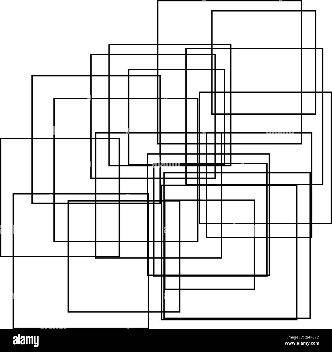 Random Rectangles Structure Vector Composition Pattern Stock Vector