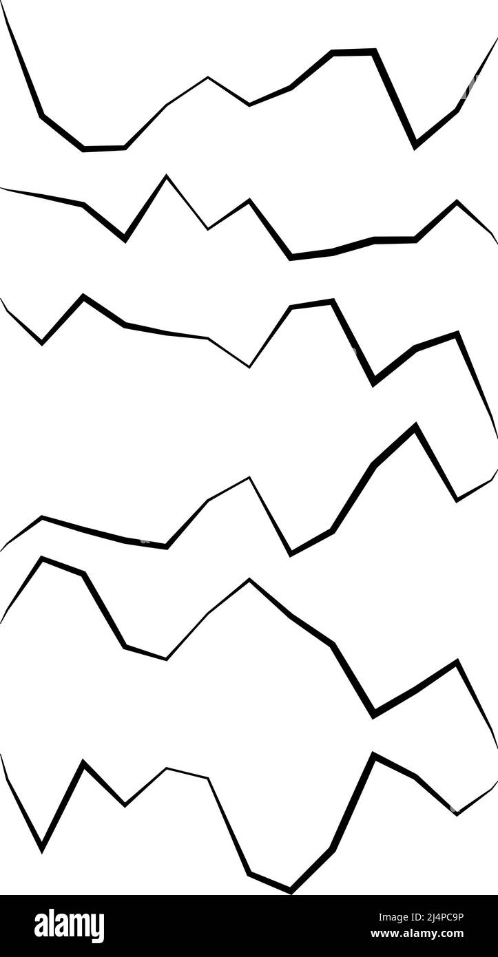 Wavy, waving lines. Wave effect stripes. Zigzag, criss cross streaks ...