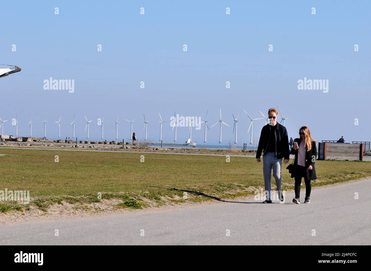Kastrup/Copenhagen/Denmark/17 April 2022/ People walking and wind ...