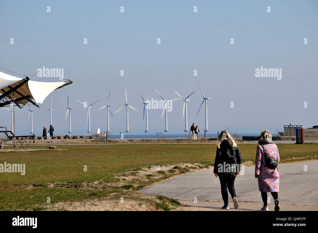 Kastrup/Copenhagen/Denmark/17 April 2022/ People walking and wind ...