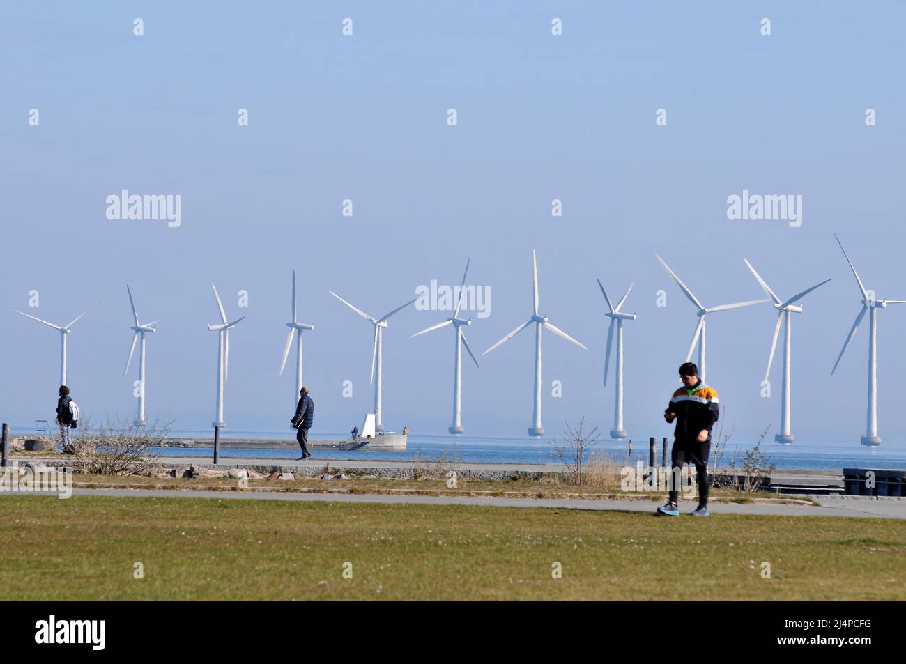 Kastrup/Copenhagen/Denmark/17 April 2022/ People walking and wind ...