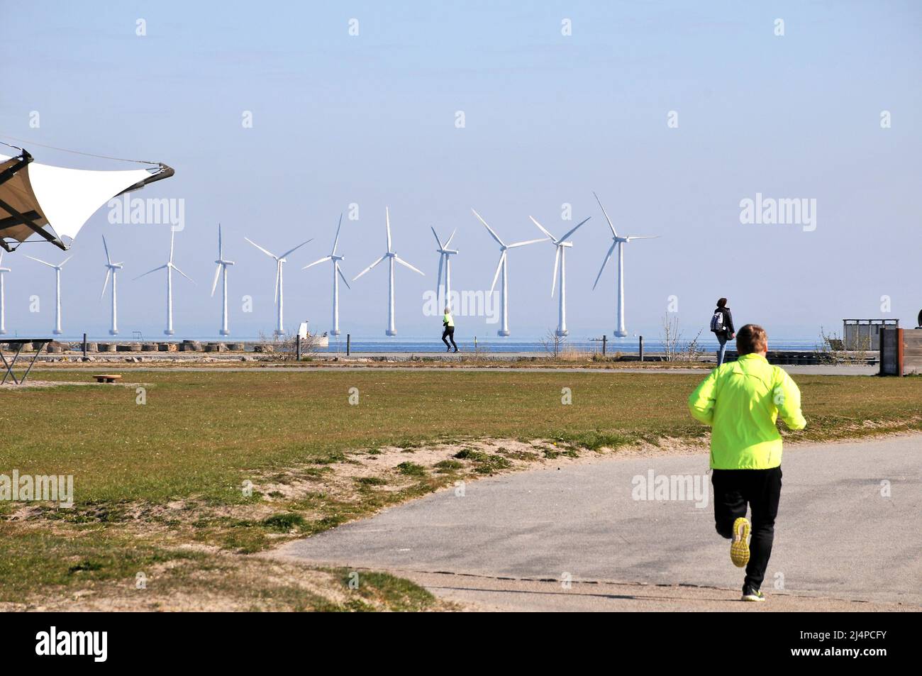 Kastrup/Copenhagen/Denmark/17 April 2022/ People walking and wind ...