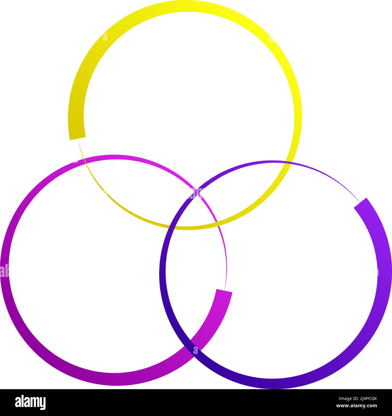 Interlocking Interlace Circles Circular Geometric Icon Logo Stock