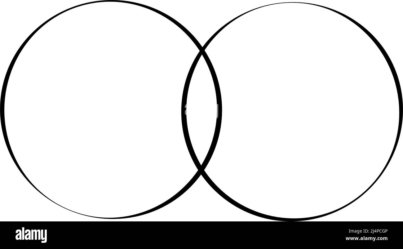 Interlocking, interlace circles circular geometric icon, logo. Stock ...