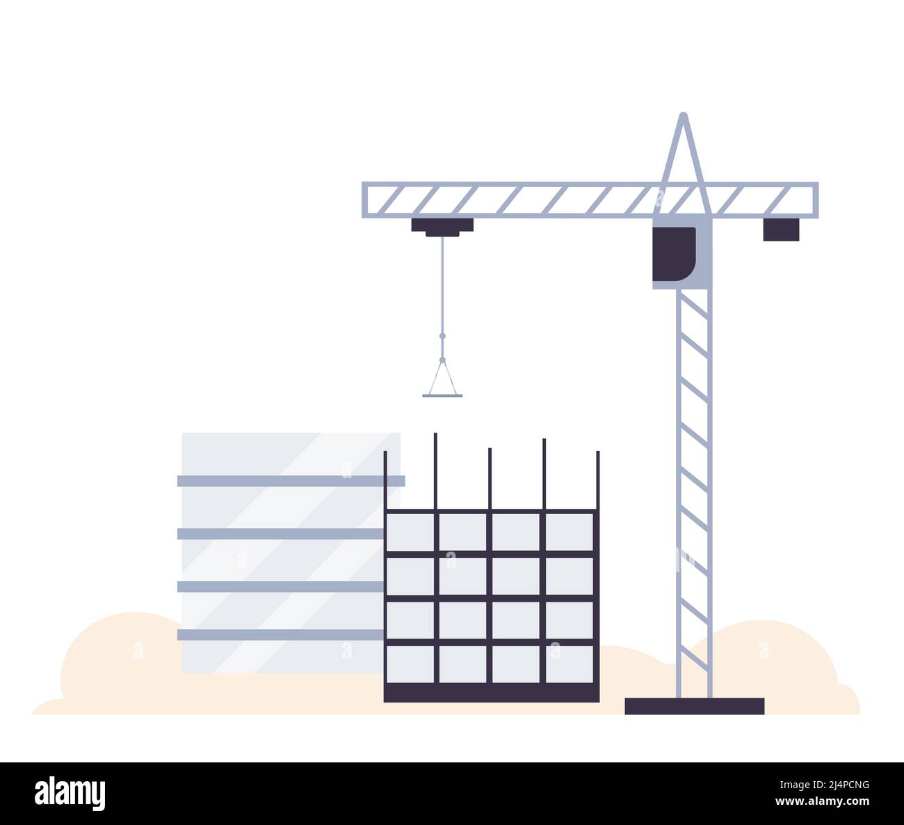 Architectural engineering machinery. Construction building crane ...