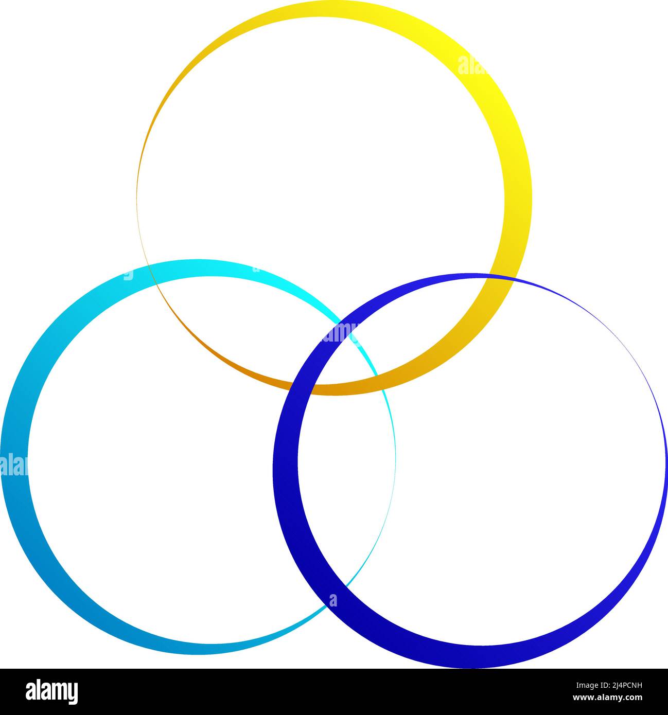 Interlocking, interlace circles circular geometric icon, logo. Stock ...