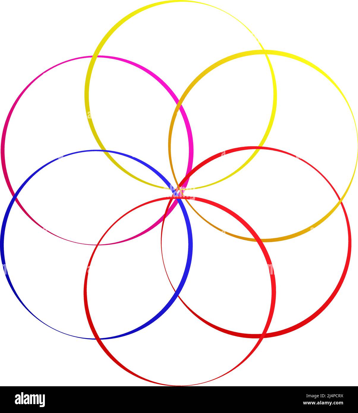 Interlocking Circles Clip Art 48 Overlapping Circles About A Center